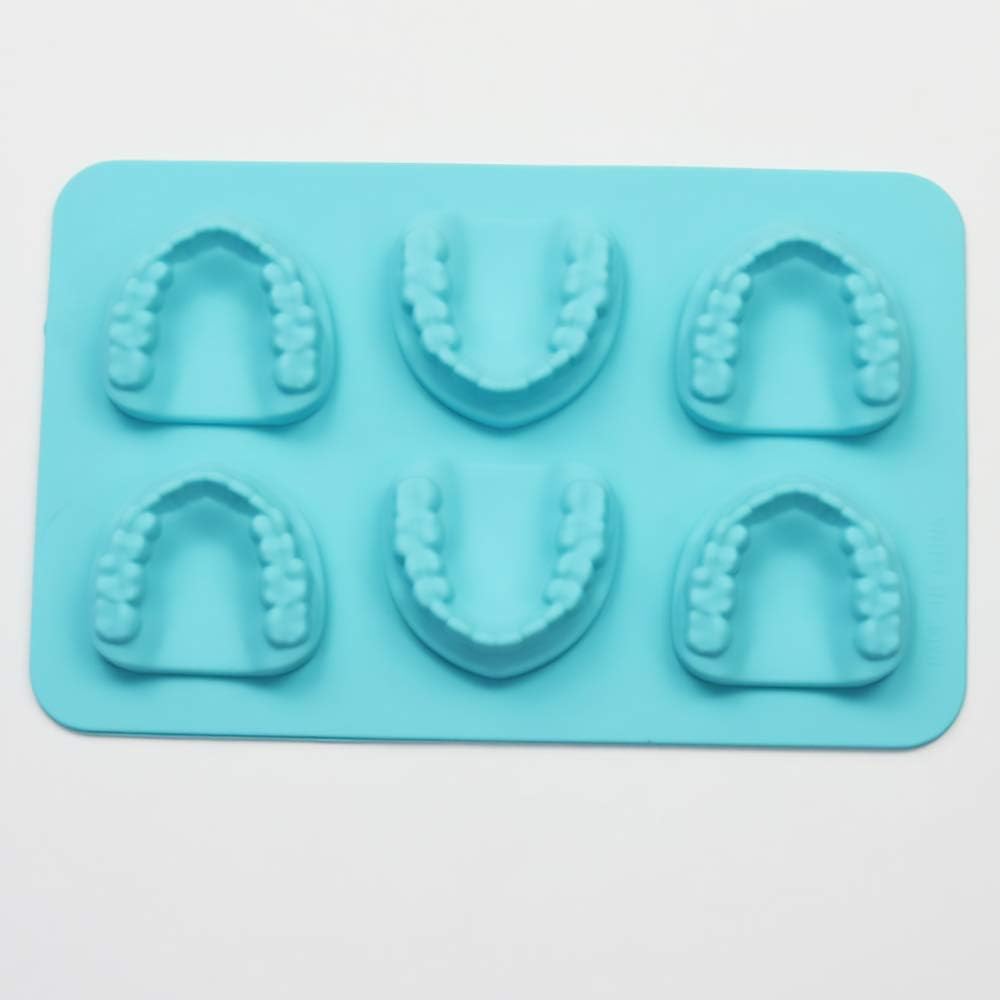 Amazon.com: 6 Cavity Silicone Smile Teeth Denture Shaped Ice Cube Tray ...