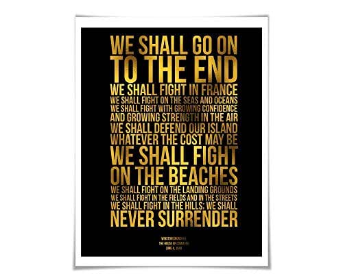 Amazon.com: Winston Churchill Gold Foil Art Print. 36 Background ...