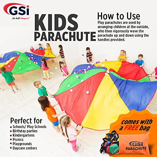 Snapklik.com : GSi Kids Play Parachute Rainbow Parachute Toy Tent Game ...