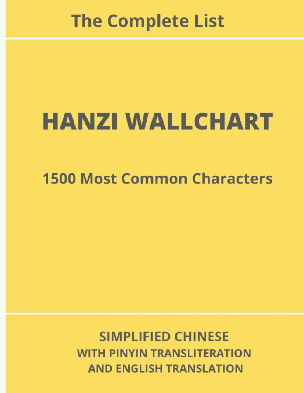 HANZI Wallchart - 1500 Most Common Chinese Characters. Simplified ...
