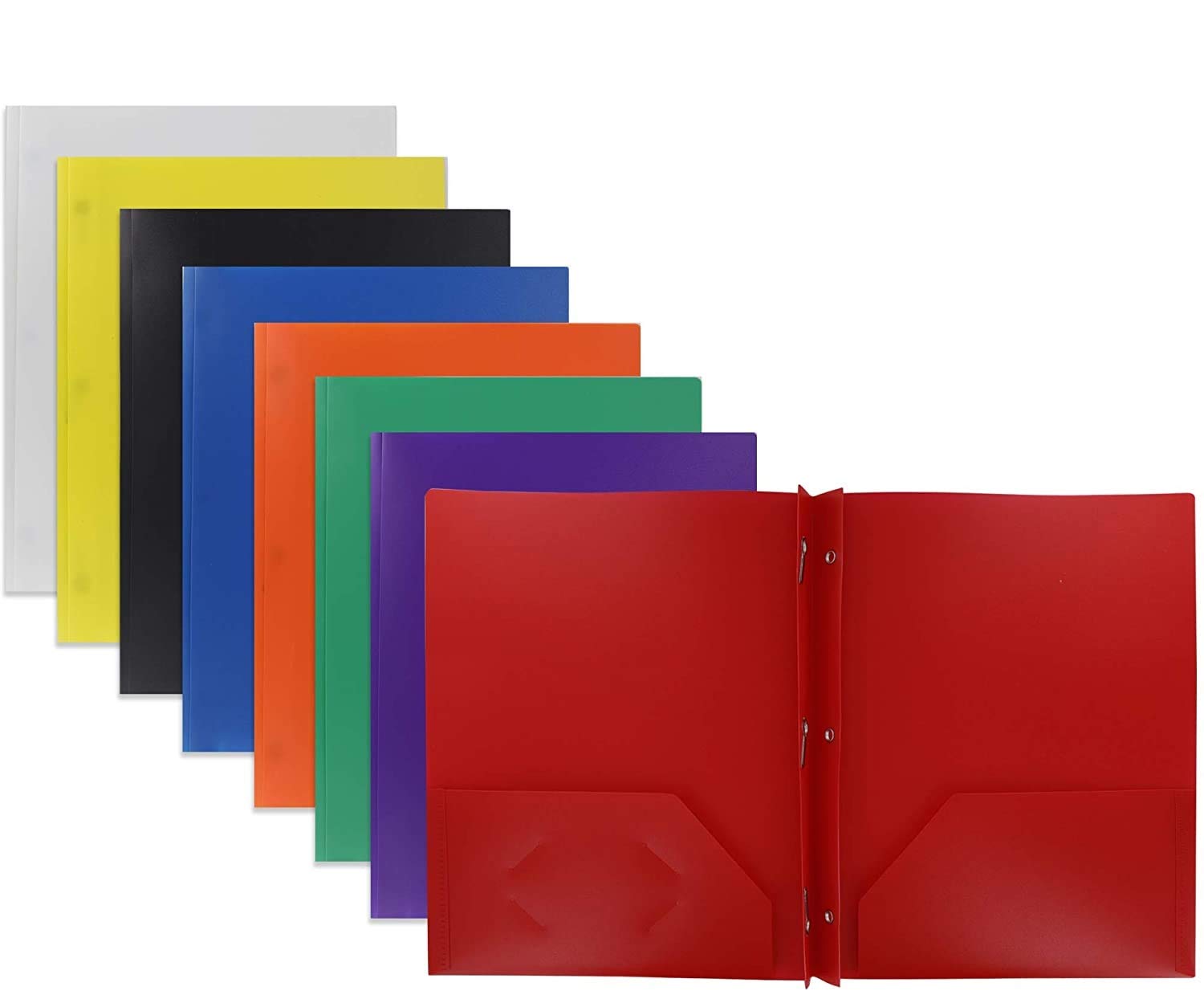 Amazon.com : Emraw 2 Pocket Poly Portfolio Two Pockets Folder with 3 ...
