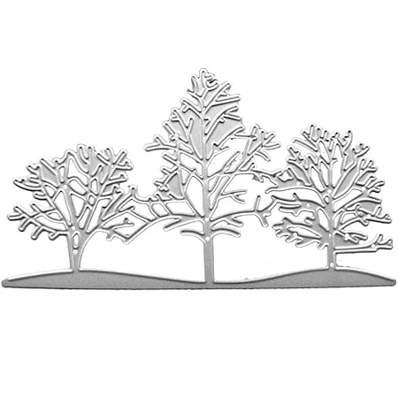 Amazon.com : 3Pcs/Set Silver Tree Metal Die Cuts, Tree Cutting Dies ...