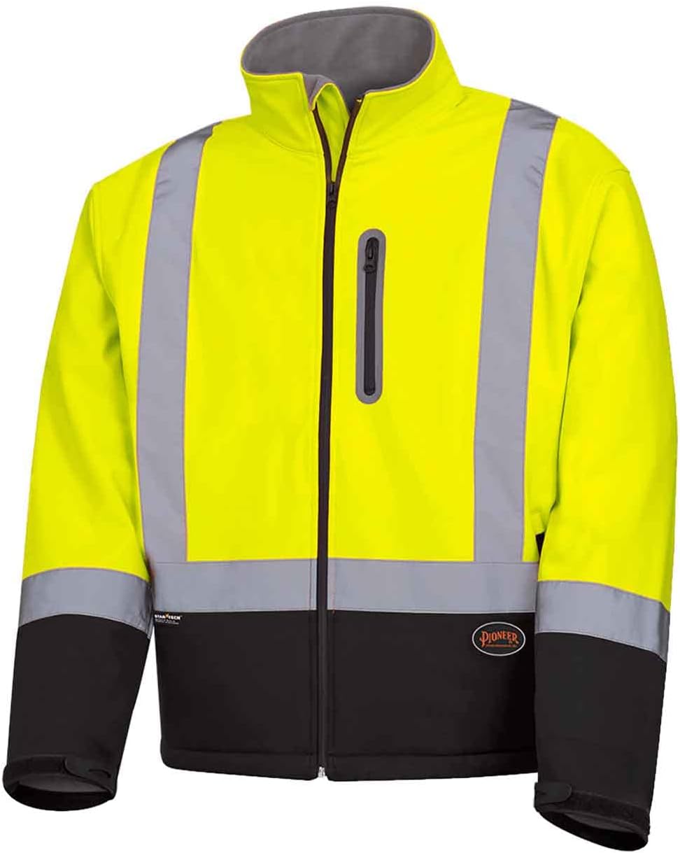 Pioneer V1100260-XL Softshell Reflective Work Jacket, Zip-Closure ...