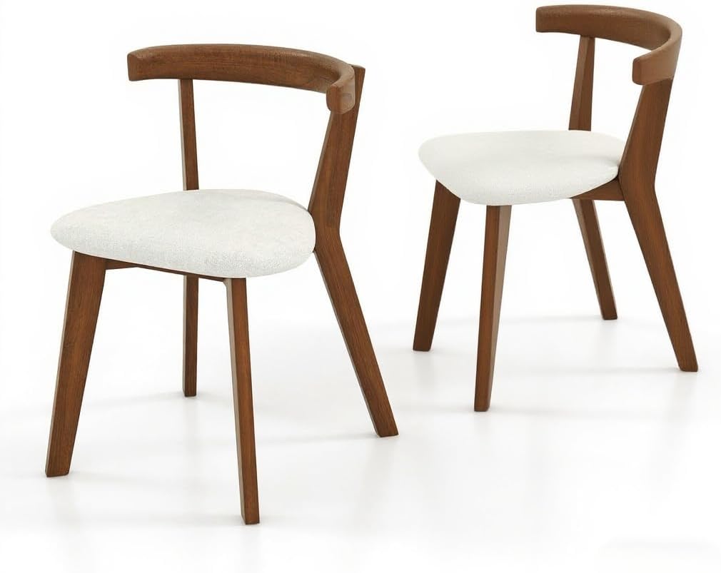 Amazon.com - CHEFJOY Wooden Dining Chairs Set of 2, Upholstered Kitchen ...