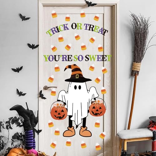 Whaline 62Pcs Halloween Bulletin Board Set Pumpkin Ghost Candy Corn ...