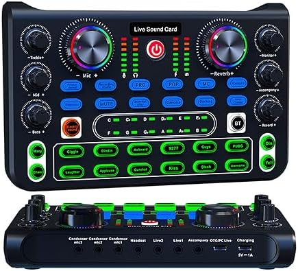 Live Sound Card, Bluetooth Mini Audio Mixer Board with Sound Effects ...