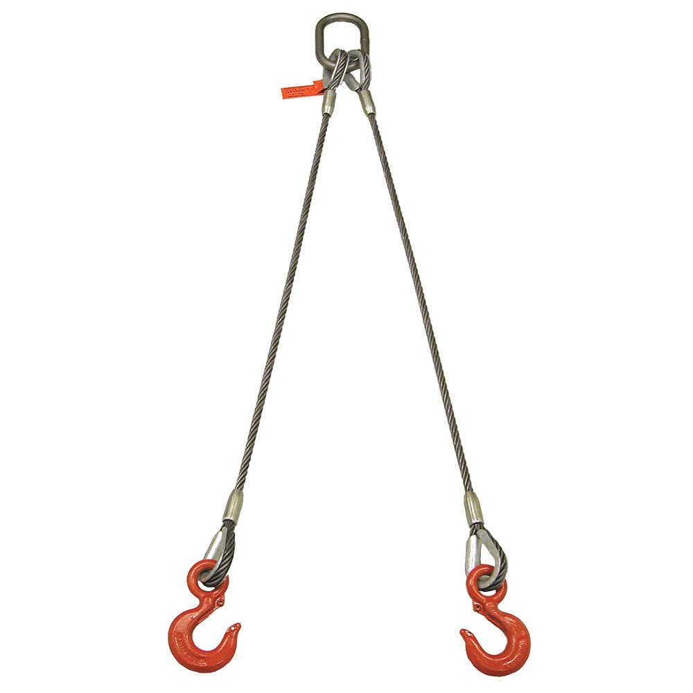 Liftall 38I2LBX20 2 Leg Bridle Wire Rope Sling 3 8 X 20 6 X 19 IMP
