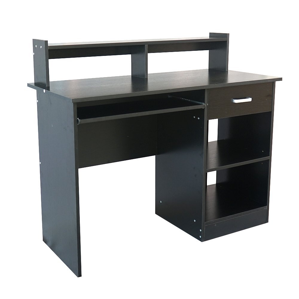 Amazon.com: Kcelarec Computer Desk with Keyboard Tray and Drawer Small ...
