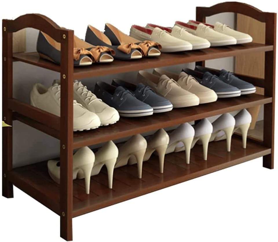 Shoe Storage Shoe Rack 3 Tier Shoe Racks Entryway Wooden Free Standing ...