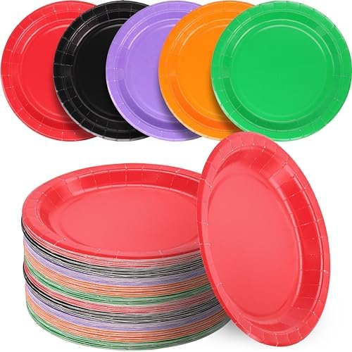 Amazon.com: NUOLUX Birthday Party Cake Dessert Paper Plates 6" Round ...