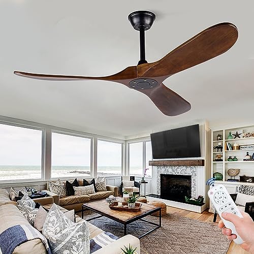 Amazon.com: Eliora 52" Ceiling Fans Without Lights, Wood Ceiling Fan no ...