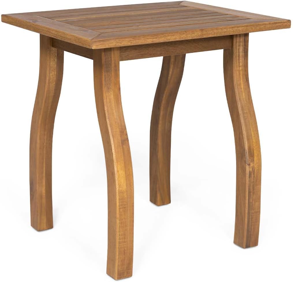 Amazon.com : Merax 18" Outdoor Acacia Wood Accent End Side Table Patio ...