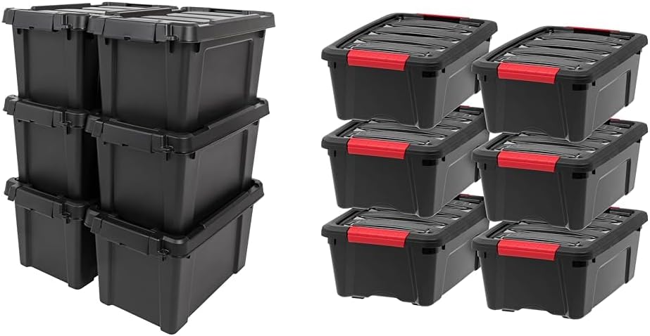 Amazon.com - IRIS USA 5 Gallon Lockable Storage Totes with Lids, 6 Pack ...