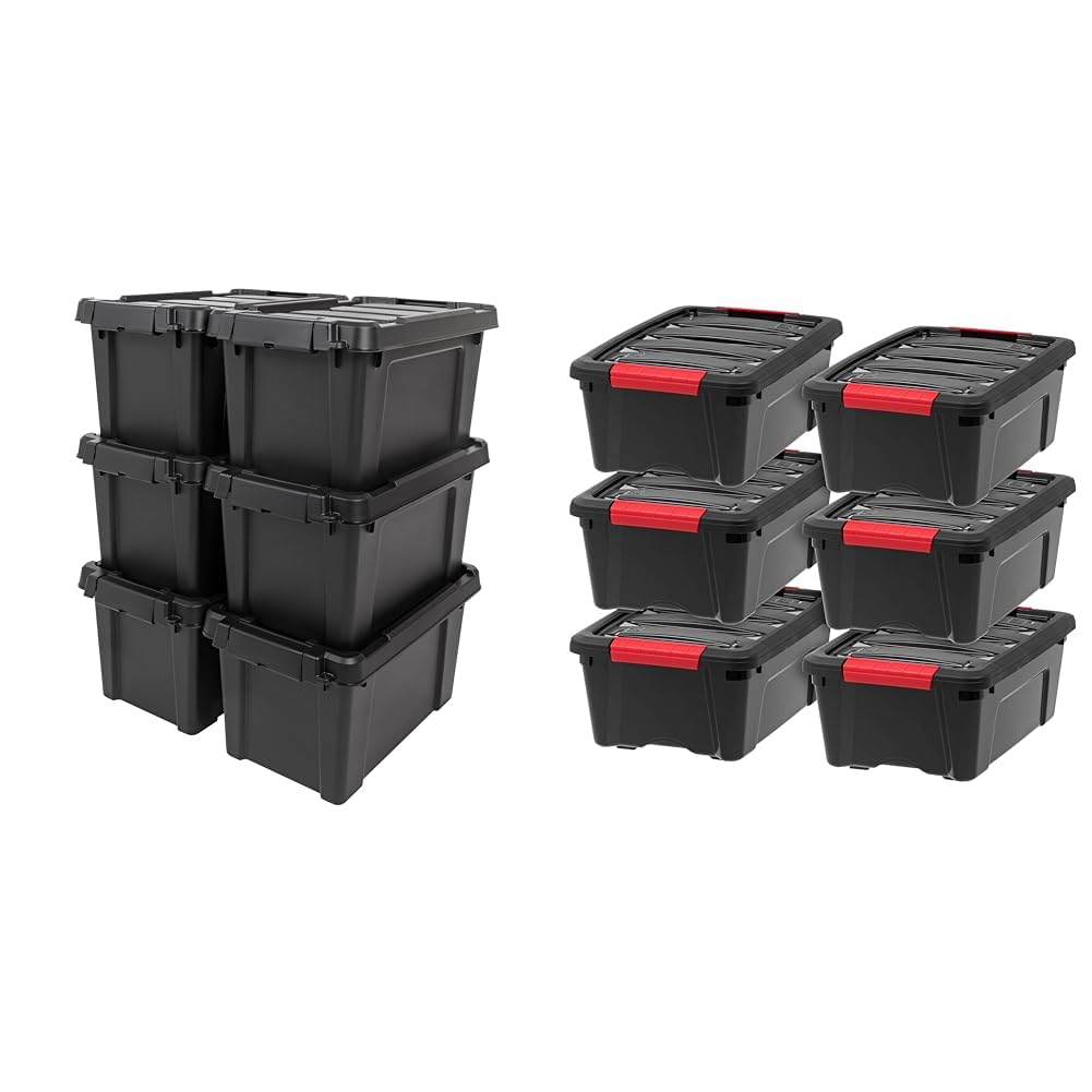 Amazon.com - IRIS USA 5 Gallon Lockable Storage Totes with Lids, 6 Pack ...