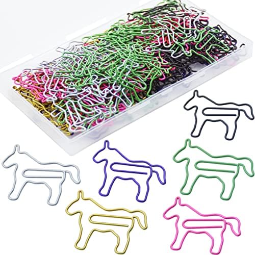 Amazon.com : HiQin Cute Paper Clips Horse, Animal Shaped Page Marker ...