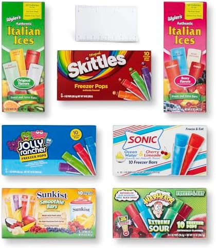 Amazon.com: Ice Tickles Giant Freezer Ice Pop Bars, Original Flavors ...