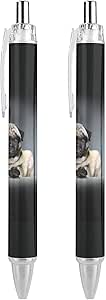 Amazon.com: Cute Pug Puppy Retractable Ballpoint Pen Portable Blue Ink ...