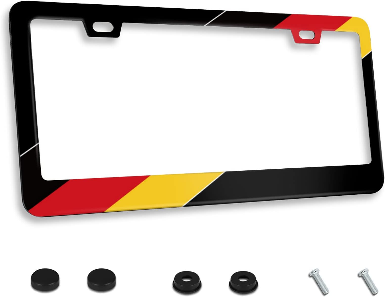 Amazon.com: (Pack of 2) German License Plate Frame Aluminum with Carbon ...