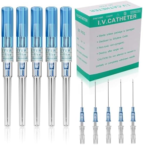 Amazon.com: 22G Catheter Piercing Needles 50Pcs IV Catheter Needles 22 Gauge Ear Nose Piercing ...
