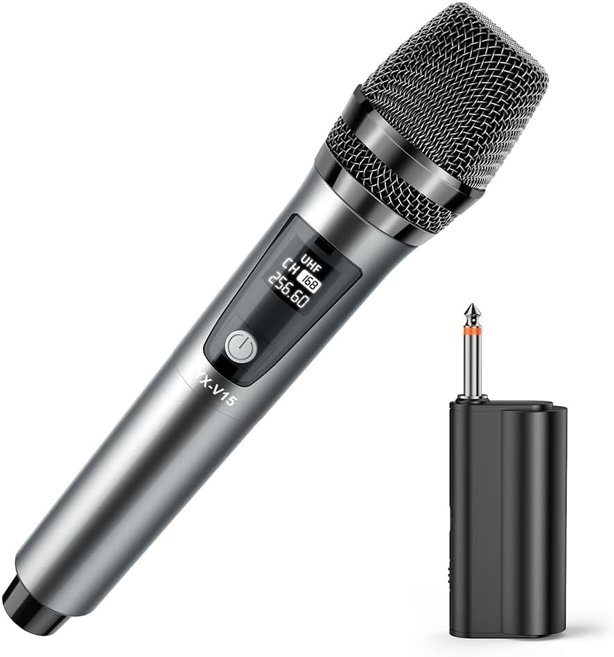 JYX Wireless Microphone for Singing, Professional UHF Metal Handheld ...