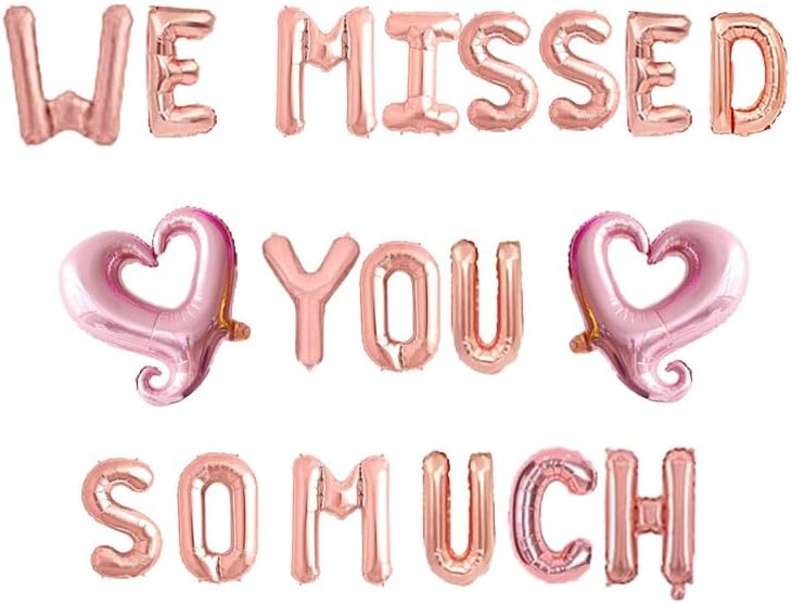 Amazon.com: We Missed You So Much Balloons, Rose Gold Balloons Decorations For Welcome Home ...