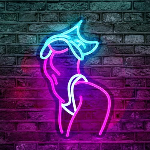 Amazon.com : Lady Neon Signs Dimmable Lady LED Neon Signs Decor Sign ...