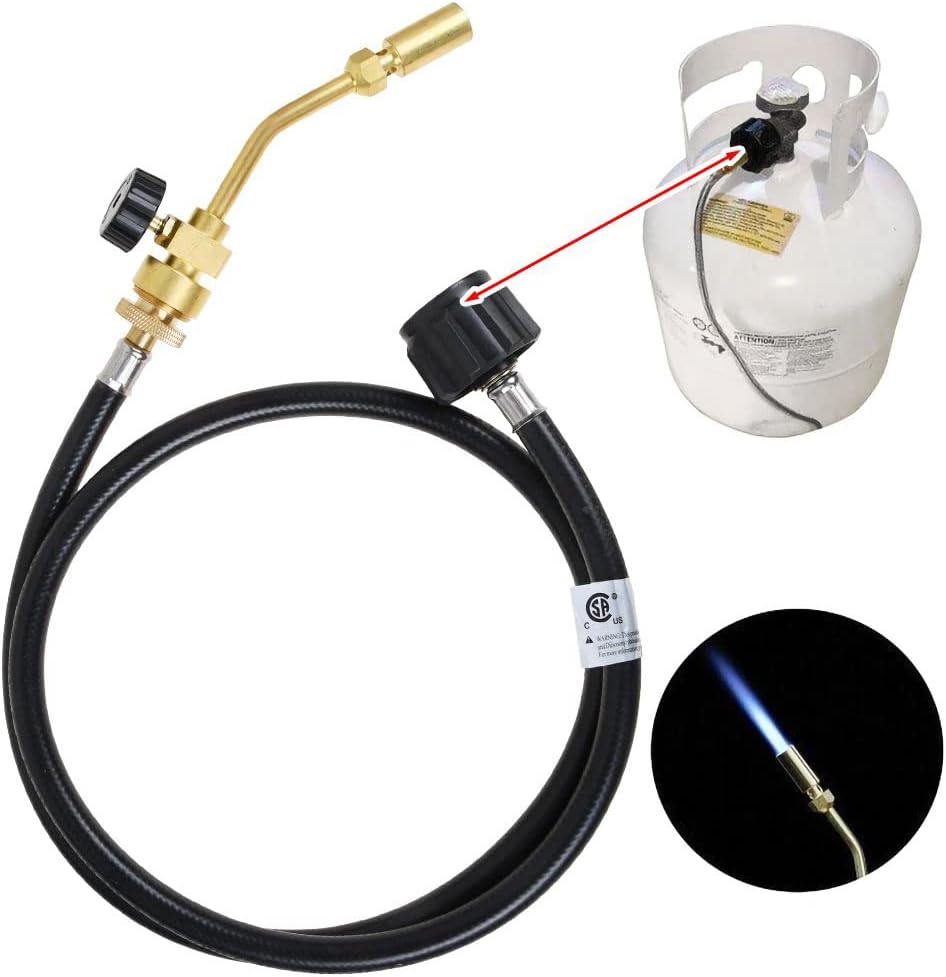 Amazon.com: Propane Gas Tank Turbo Torch Hose Adapter Kit, Portable ...