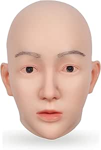 ZWSMS Female Silicone Mask Realistic Head Mask Hand-Made Face for ...