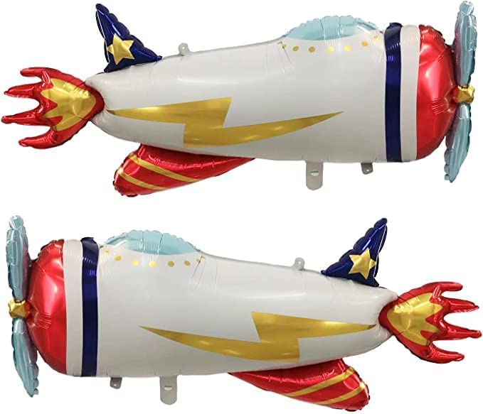 2 Pack Airplane Balloons Birthday Balloons Large Helium Foil Balloon ...