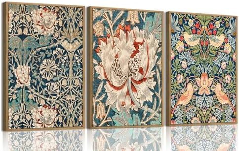 Amazon.com: ILLBDR Framed Wall Art William Morris Botanical Flower ...