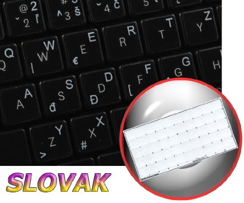 Amazon.com: SLOVAK KEYBOARD STICKERS ON TRANSPARENT BACKGROUND WITH ...
