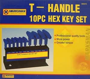 10PC T HANDLE HEX ALAN KEY SET KIT : Amazon.co.uk: DIY & Tools