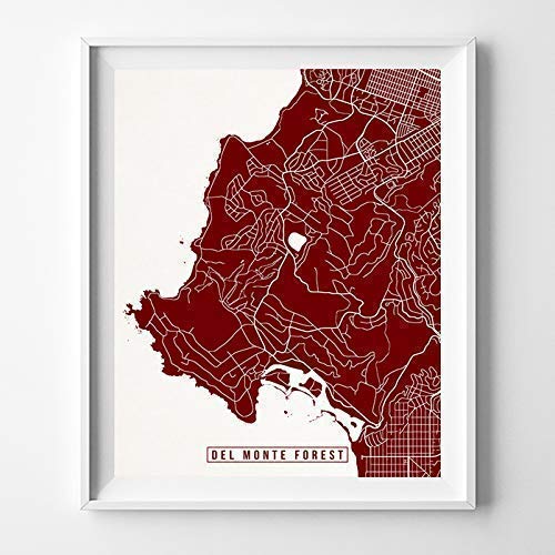 Amazon.com: Del Monte Forest California City Street Map Wall Art Home ...