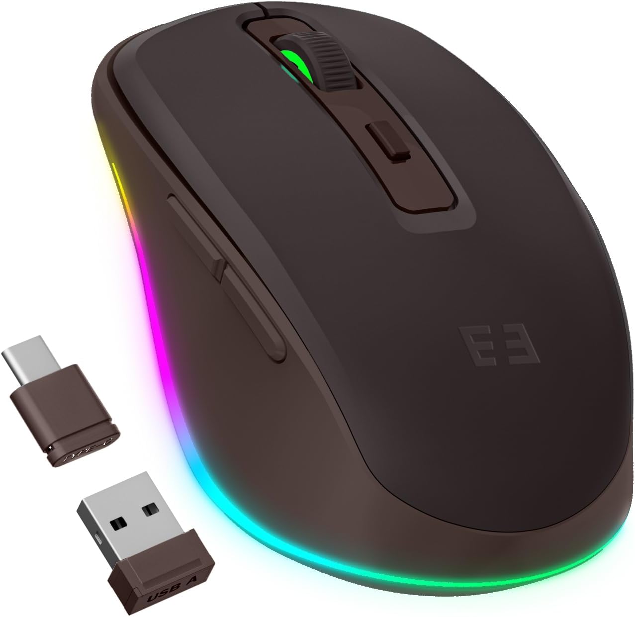 Amazon.com: seenda Wireless Mouse with Jiggler - Light Up USB C Mouse ...