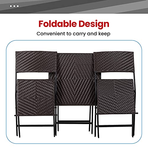 Snapklik.com : Patio Furniture 3 Piece Folding Rattan Chair Wicker ...