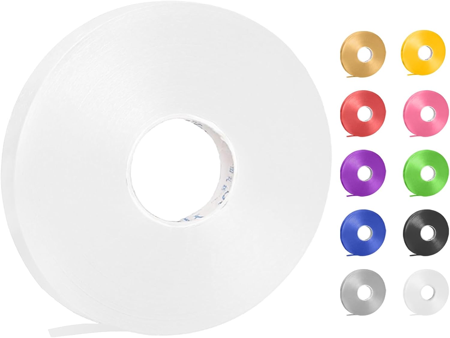 50M Balloon Ribbon - White Ribbons for Gift Wrapping, 5MM Curling ...