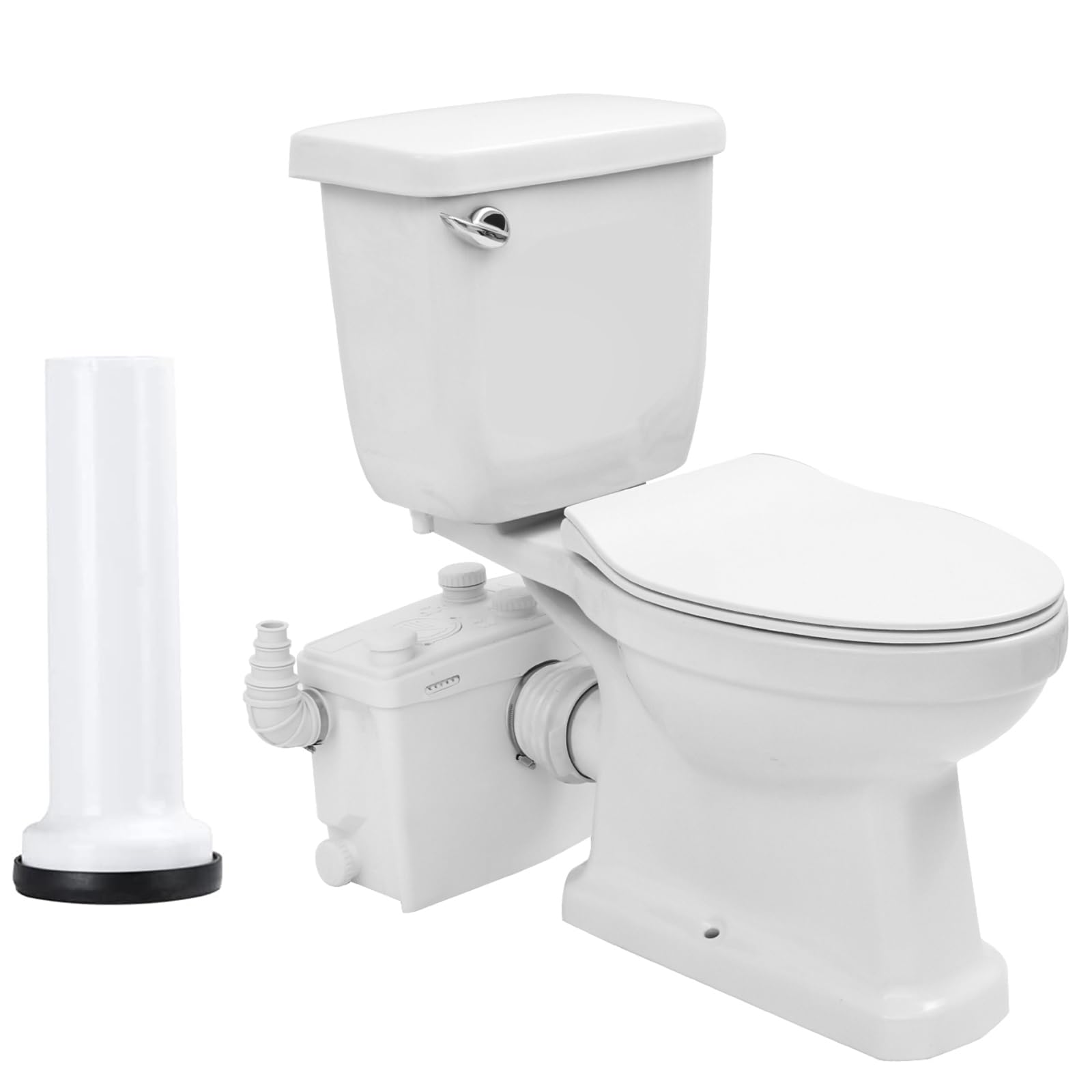 800Watt High Power Upflush Toilet with Macerator Pump For Basement, Two ...