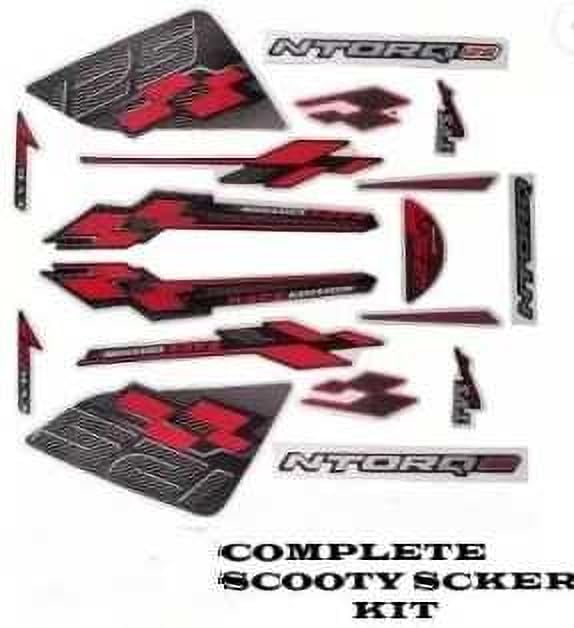 Sticker & Decal for Scooter (Red, Black) (Ntorq_Rd_Blk_Stc_Full_kit ...