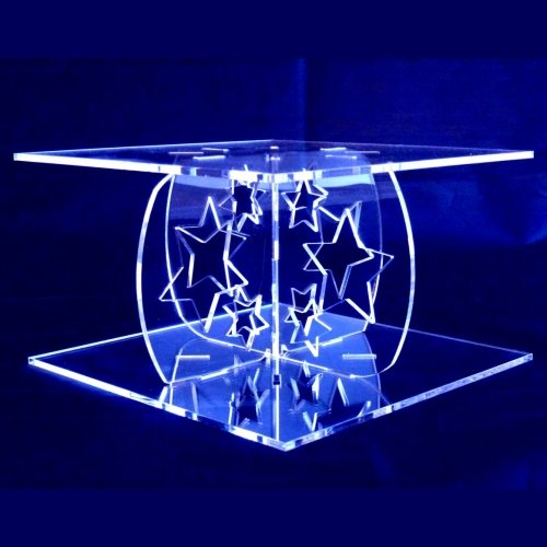 Super Cool Creations Stars Square Acrylic Pillars Wedding & Party Cake ...
