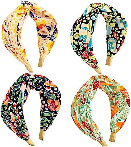 Amazon.com : Likeggoad Colorful Headbands, 4 Pcs Floral Twist & Cute ...
