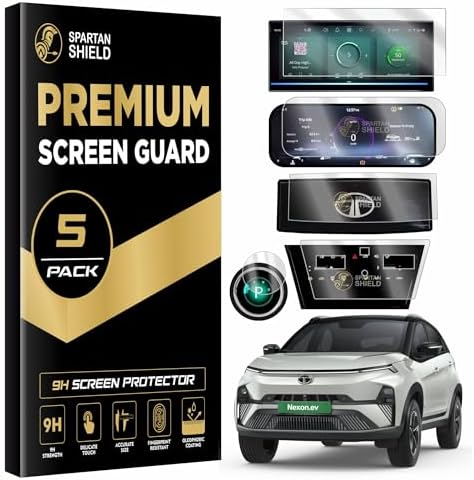 Spartan Shield {5 PACK Screen Guard For TATA NEXON.EV 2023 | 12.3 INCH ...