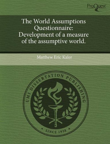 Buy The World Assumptions Questionnaire: Development of a Measure of ...