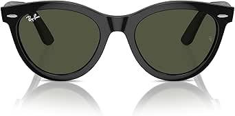 Amazon.com: Ray-Ban RB2241 Wayfarer Way Round Sunglasses, Black/Green ...
