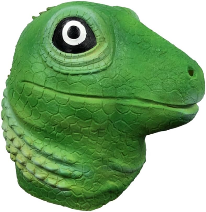 Amazon.com: Generic Lizard Head Mask Halloween Party Costume Green ...