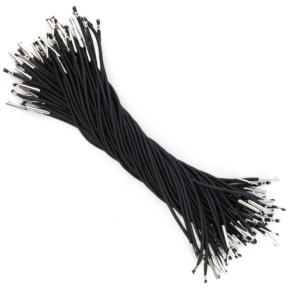 Amazon.com: 60 Pcs Black Elastic Barbed Cord Stretch Round String ...