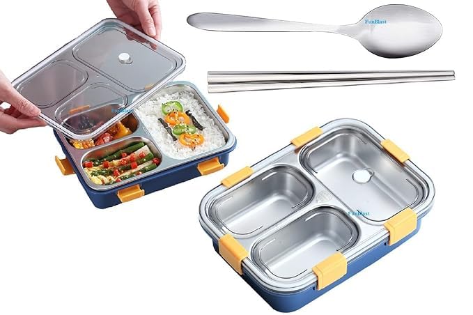 Buy DellyBoom Stainless Steel Lunch Box with Air Tight Spill Proof Lid ...