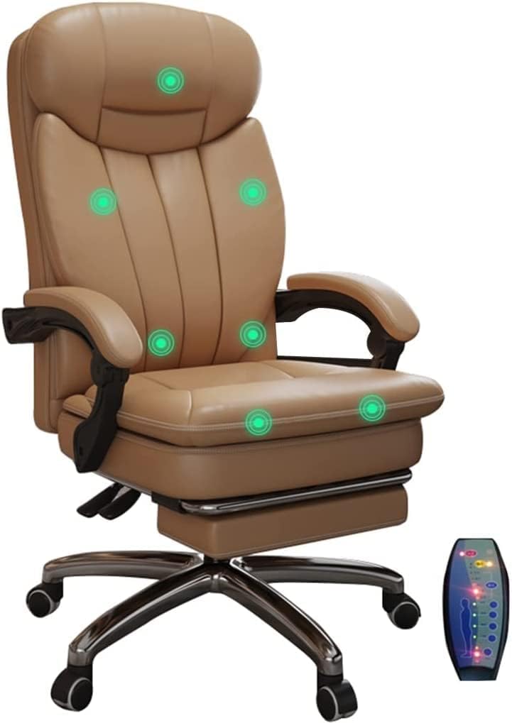 Amazon.com: EAKX Executive Chair Massage Leather Office Chairs 90°-180 ...