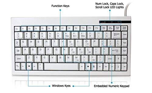 Adesso ACK-595UW - Mini USB Keyboard with Embedded Numeric Keypad