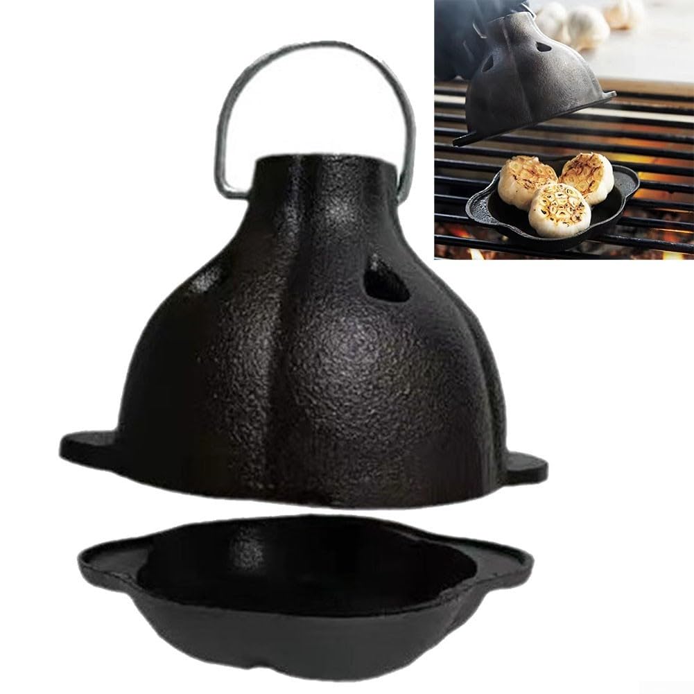 EpheyFIF Pre-Seasoned Cast Iron Dutch Oven Pot, Potato Garlic Roaster ...
