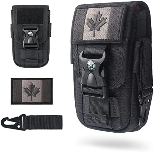 WYNEX Tactical Molle Phone Pouch with Compass Buckle, Tactical Phone ...